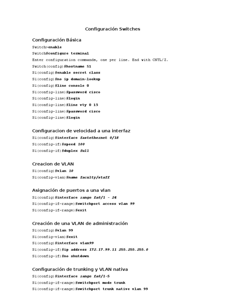 Configuración Básica de Switches y VLAN | PDF | Computer Networking | Networks