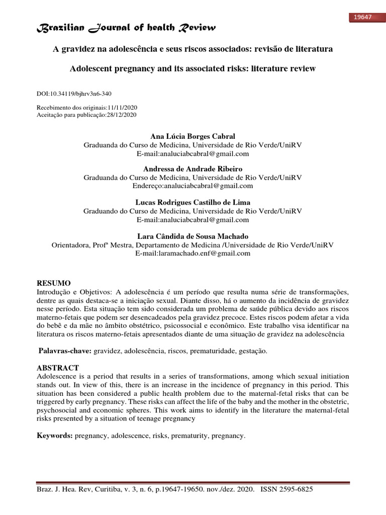 Admin, BJHR-340 | PDF | Gravidez | Adolescência