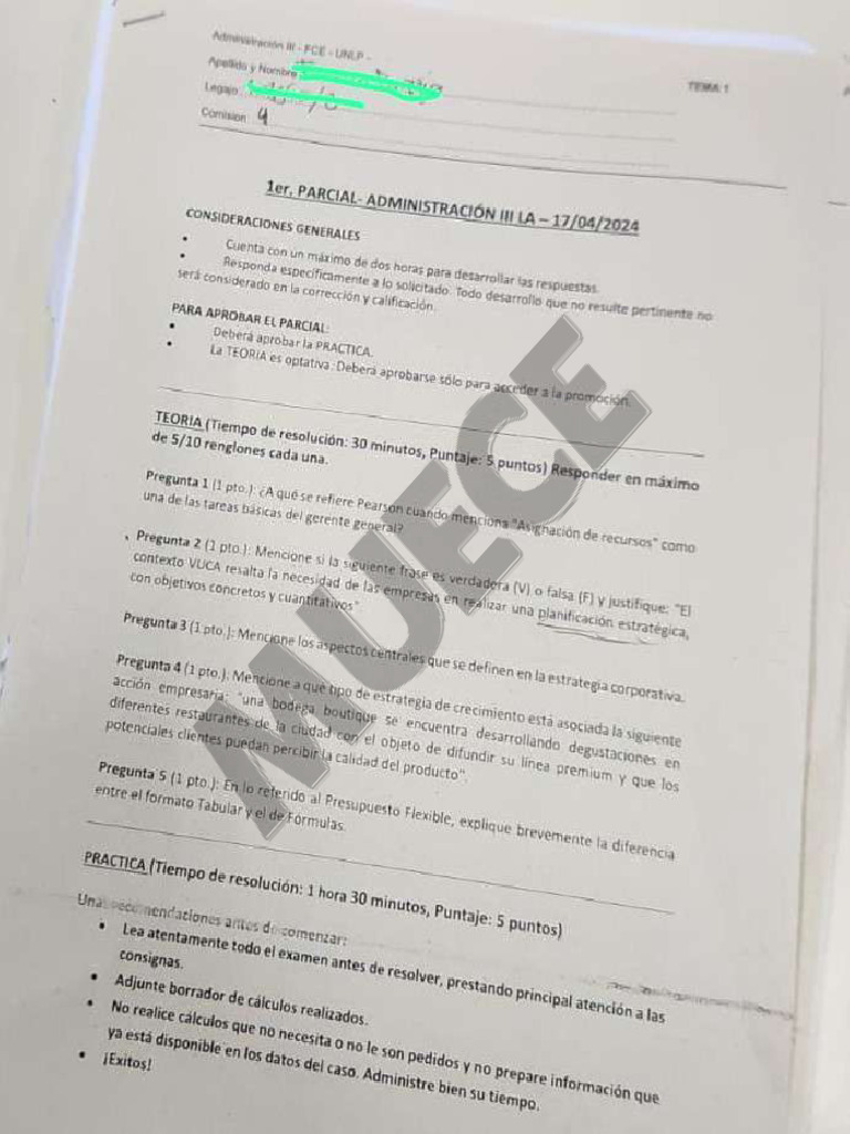 Primer Parcial Admin III 2024 | PDF