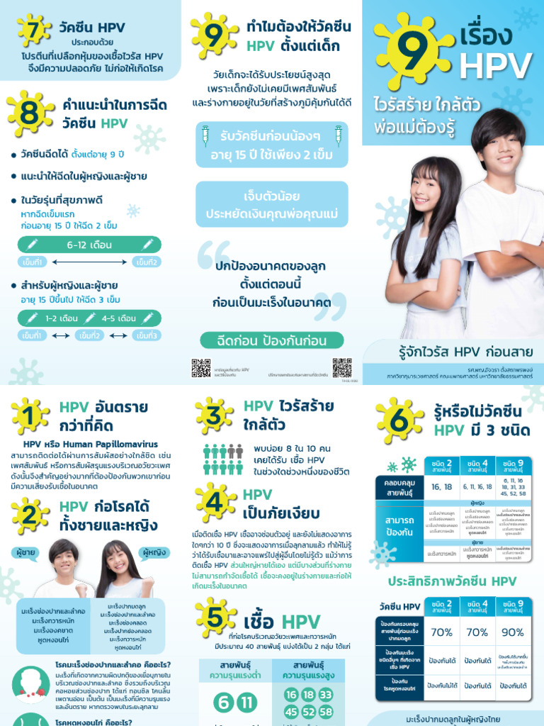 เด็ก 2023 HPV Adolescent Brochure | PDF
