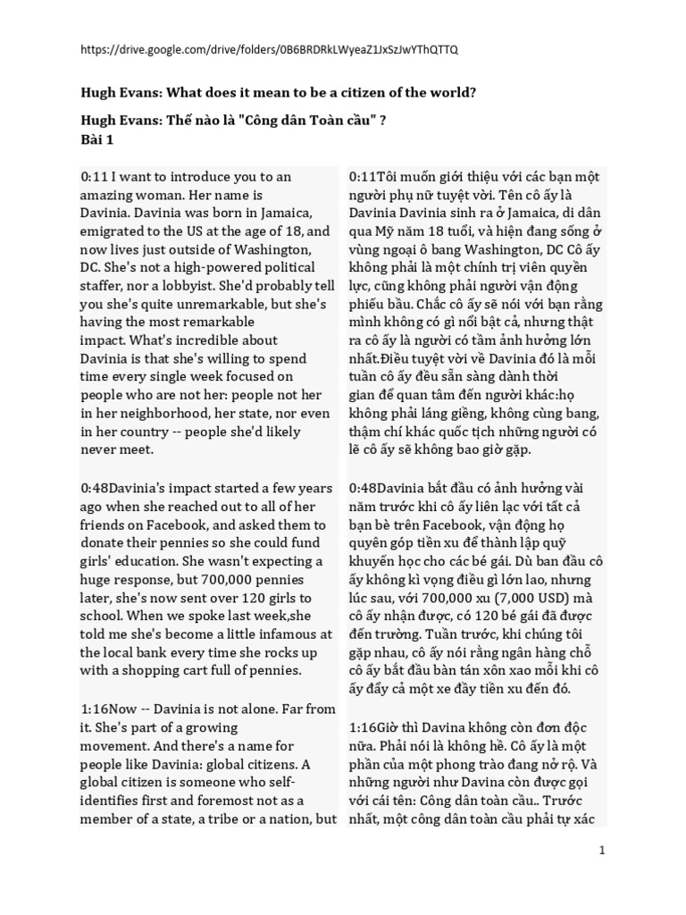 50 Bai Luyen Nghe Song Ngu Anh Viet Ted Talks Co Linhk Audio | PDF