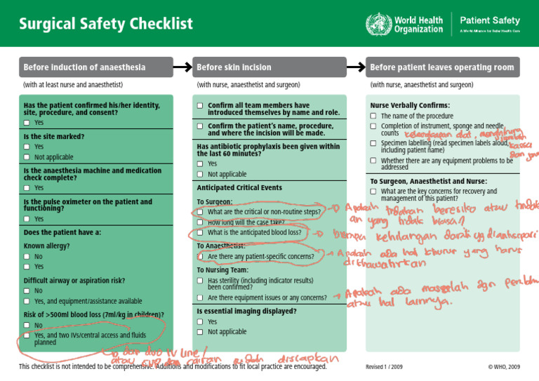 Who Surgical Safety Checklist - 230206 - 114956 | PDF | Surgery ...