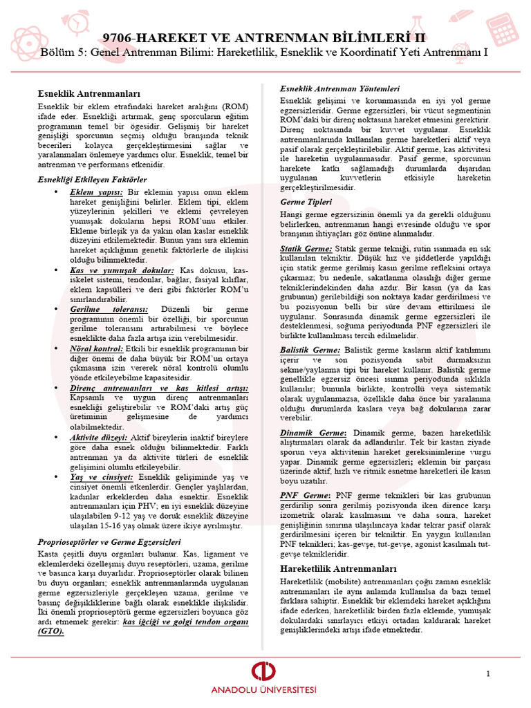 9706-Hareket Ve Antrenman Bilimleri Ii | PDF