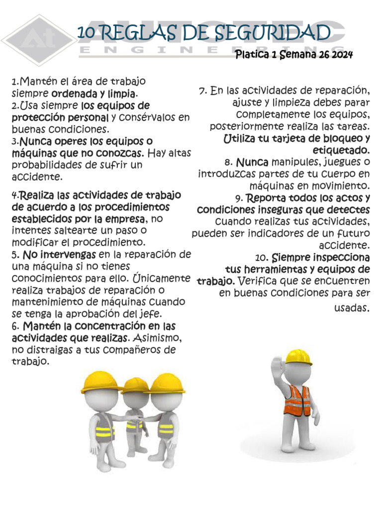 Platica 1 10 Reglas de Seguridad | PDF