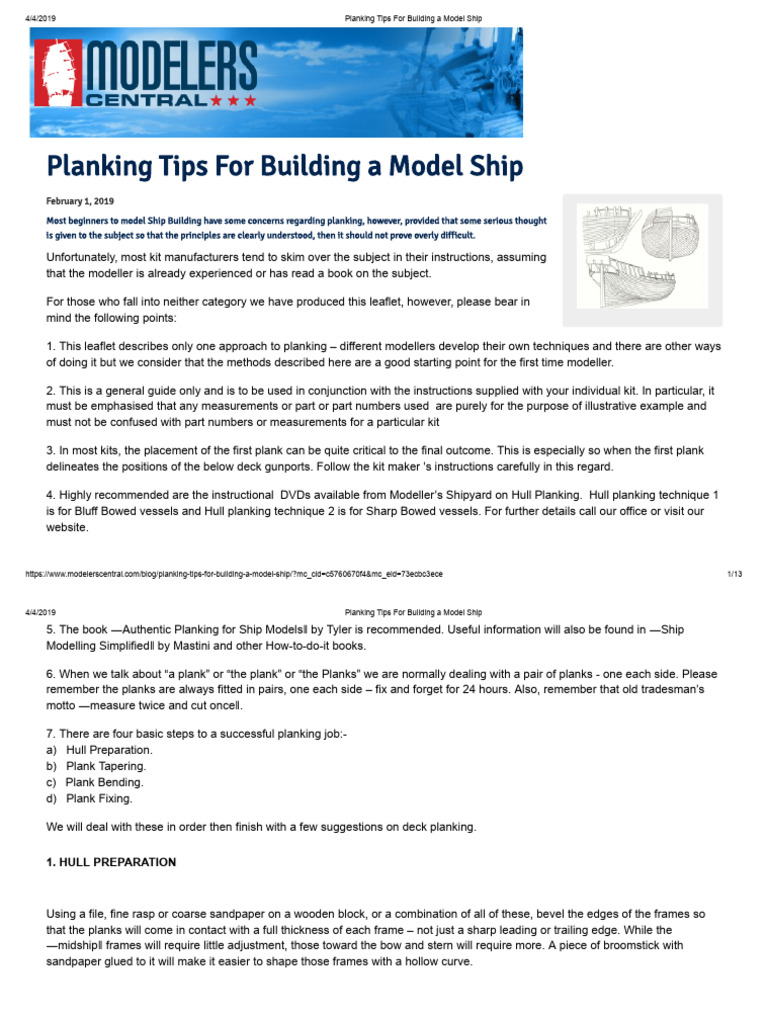 Planking Tips For Building A Model Ship | PDF | Deck (Ship) | Ships