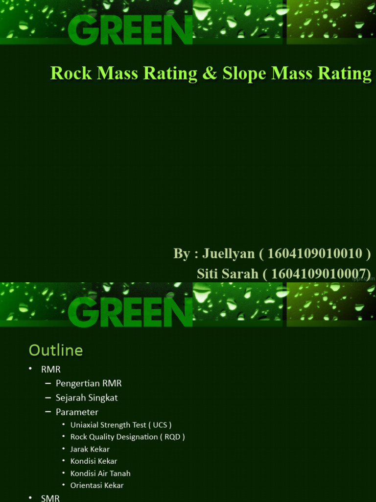 Rock Mass Rating & Slope Mass Rating | PDF