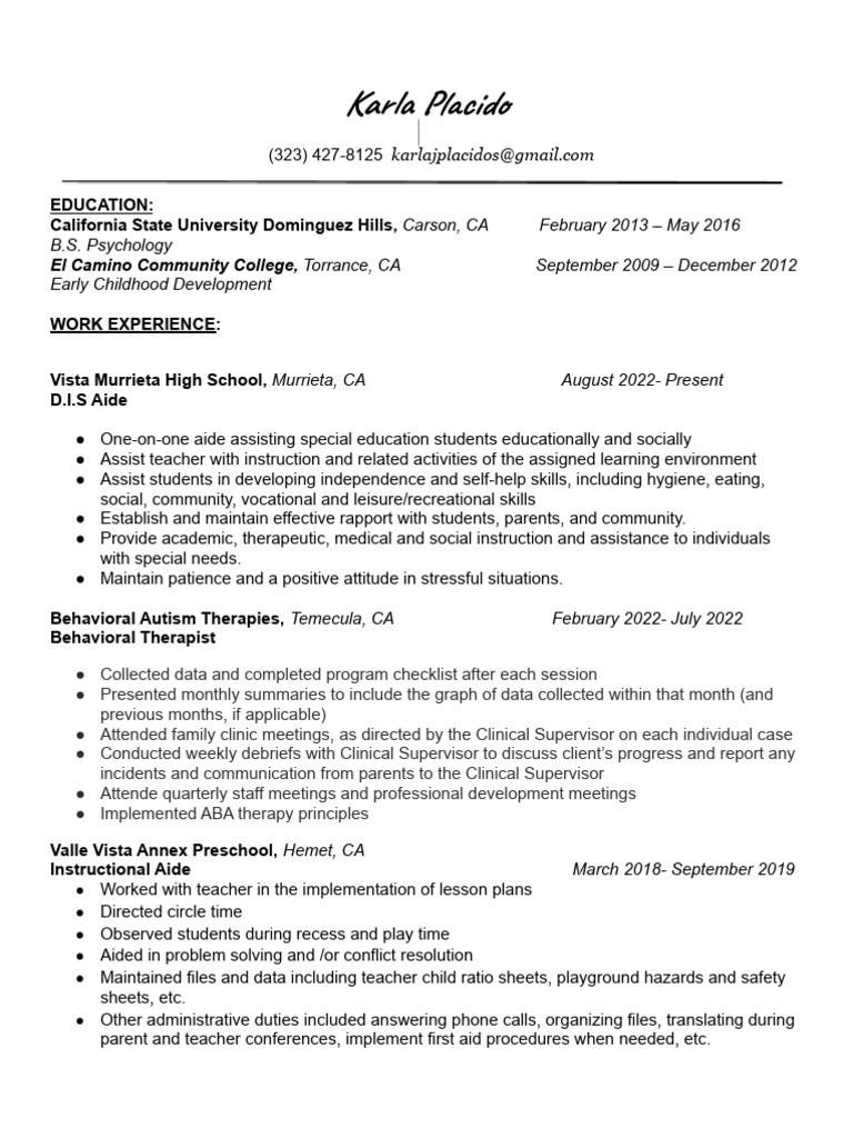 My Resume | PDF | Teachers | Behavioural Sciences