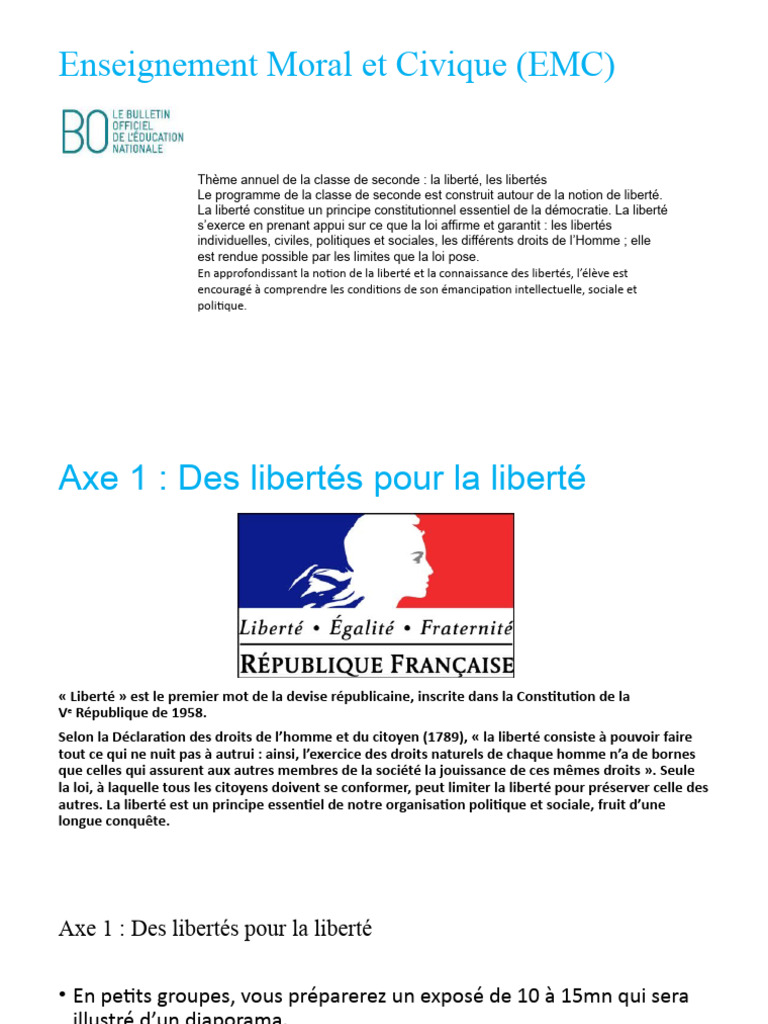 Enseignement Moral Et Civique (EMC) | PDF | Droits fondamentaux | Citoyenneté
