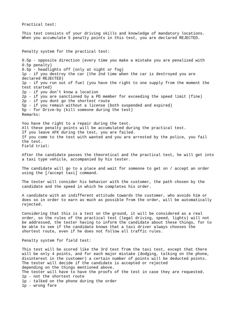 ENG Rules | PDF | Driving | Land Transport