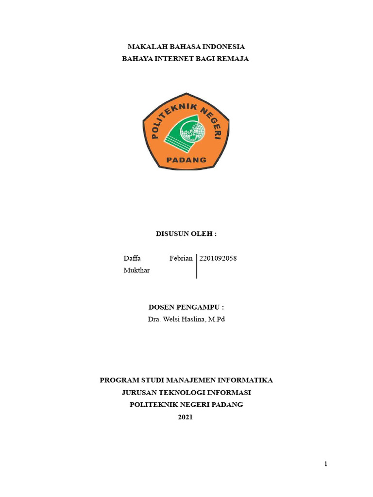 Bahaya Internet bagi Remaja | PDF