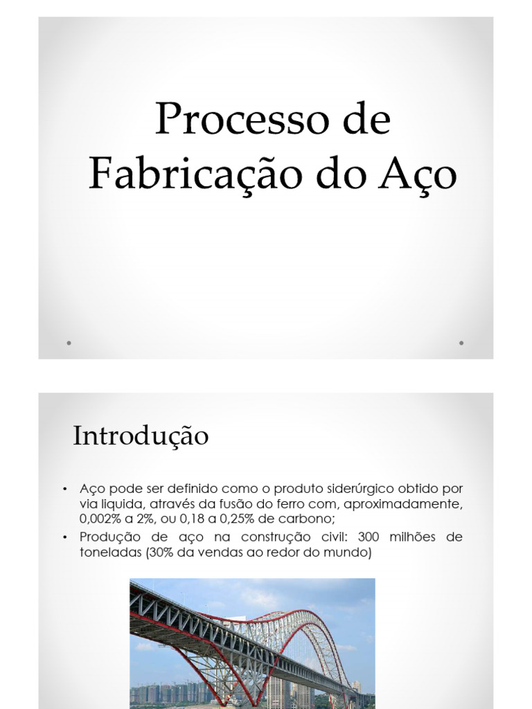 Processo de Fabricação do Aço Siderúrgico | PDF | Gusa | Coca (combustível)