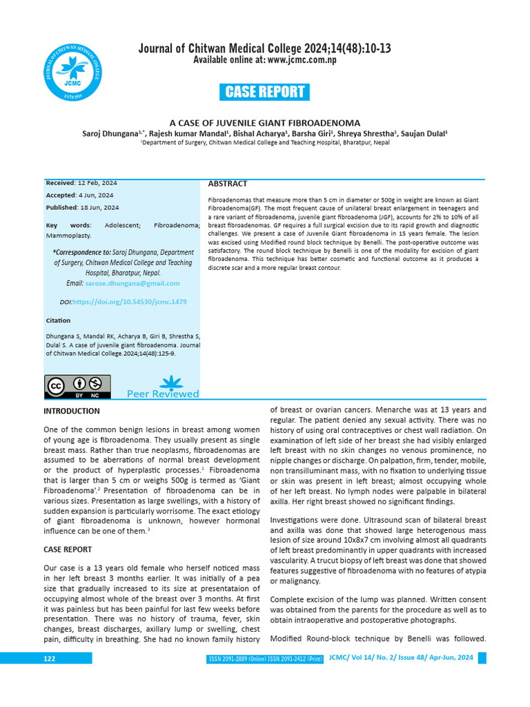 Case Report - Final, Ready For Publication | PDF | Breast Cancer ...