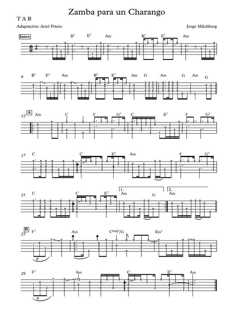 Zamba para Un Charango - Char - T A B | PDF