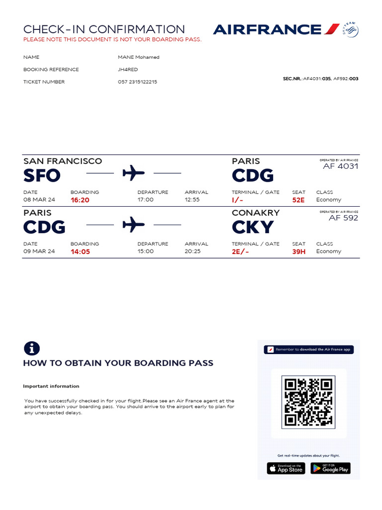 Boarding Pass Instructions | PDF