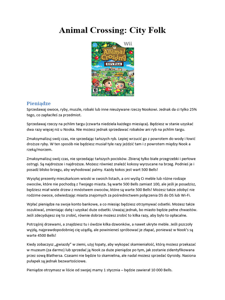 Animal Crossing City Folk | PDF