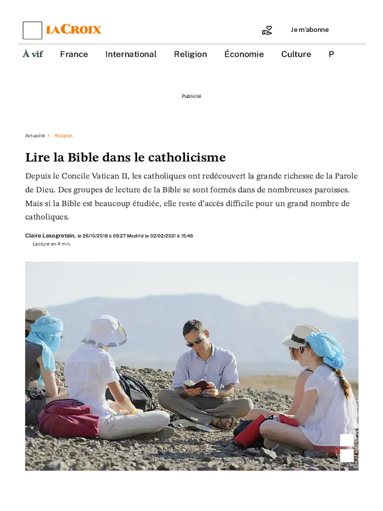 Lire la Bible dans le catholicisme | PDF | Bible | Église catholique