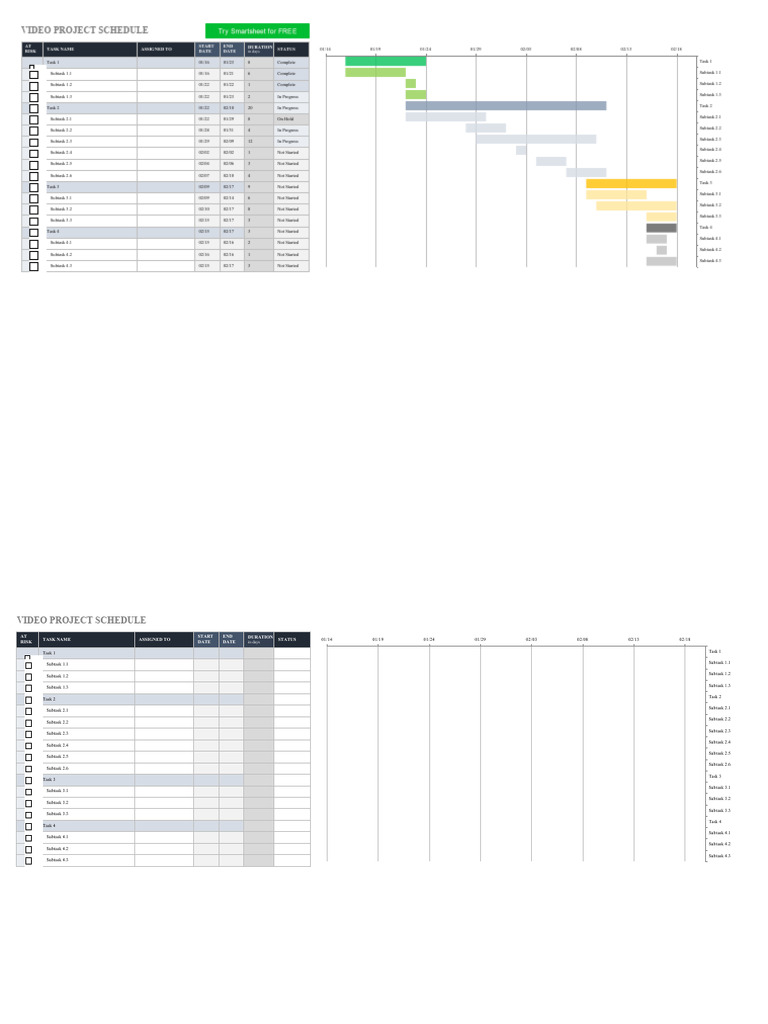 Video Project Task Schedule Overview | PDF