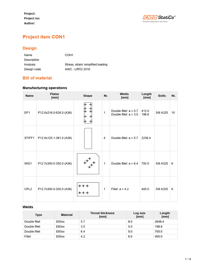 Columna Viga Contraviento Bom | PDF | Mechanical Engineering | Applied And Interdisciplinary Physics