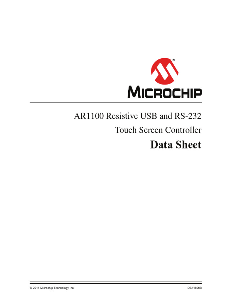 Data Sheet: AR1100 Resistive USB and RS-232 Touch Screen Controller ...