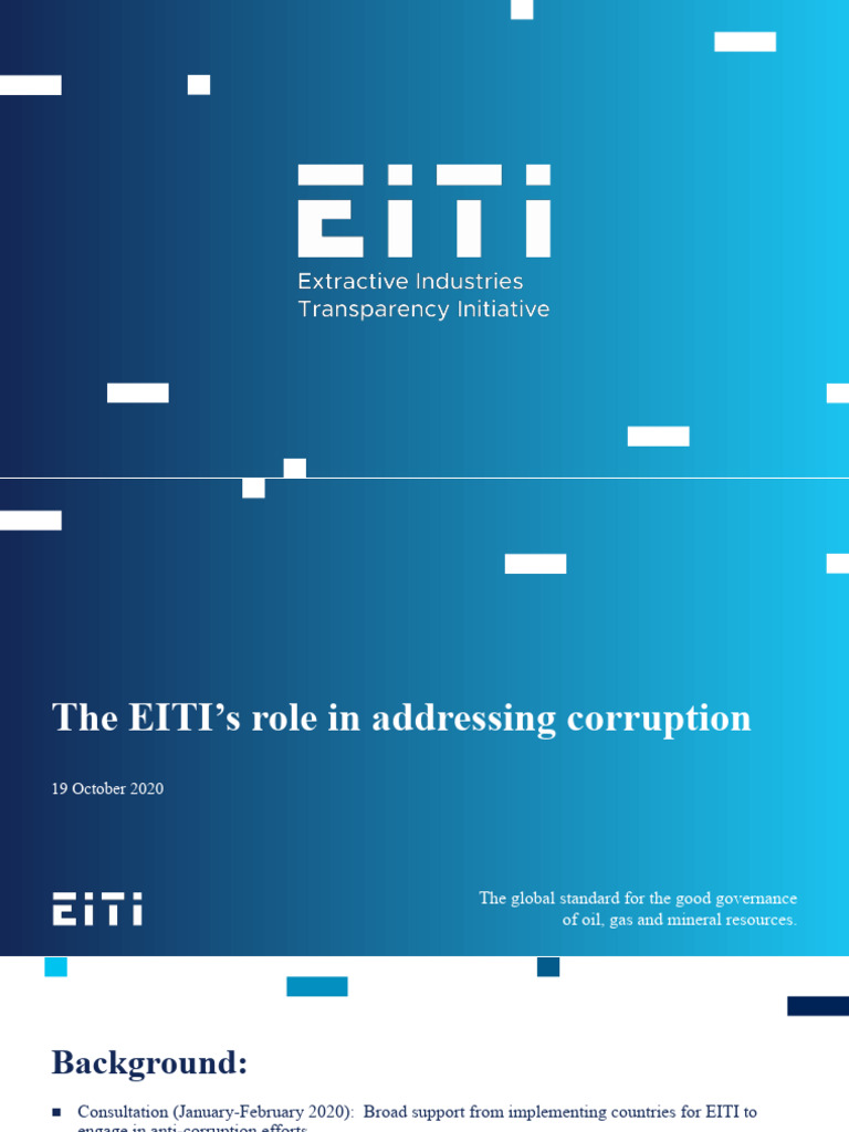 Eitis Role in Combating Anti-Corruption Eiti Presentation | PDF | Corruption | Economies