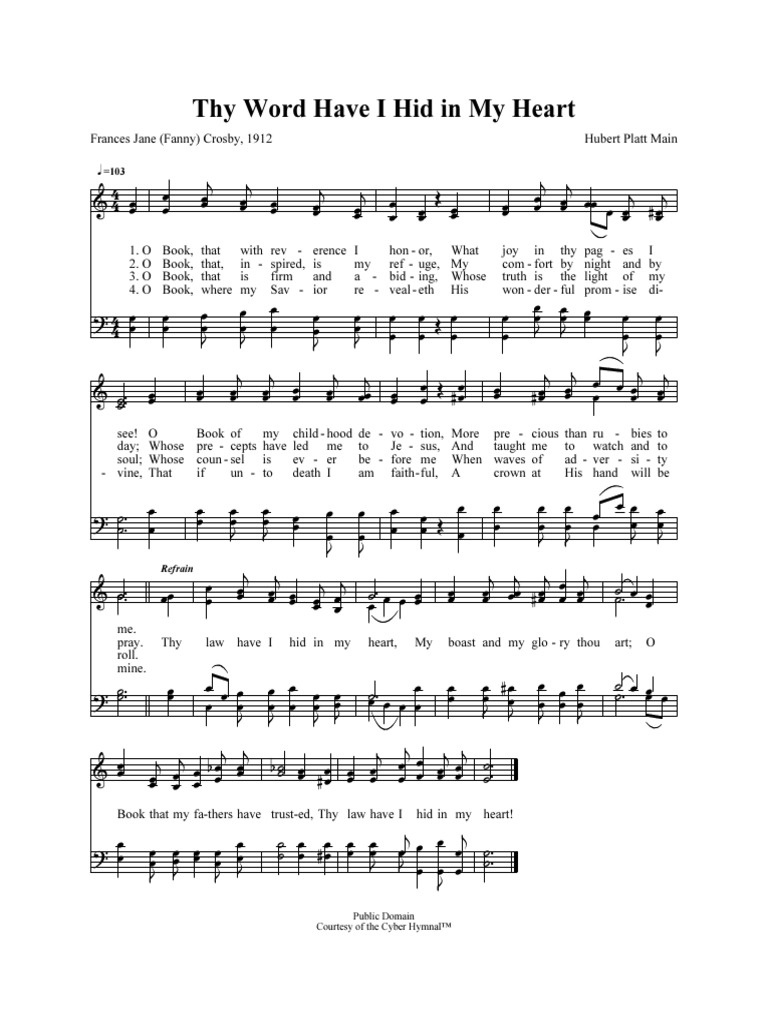 Thy Word Have I Hid in My Heart (Crosby) | PDF