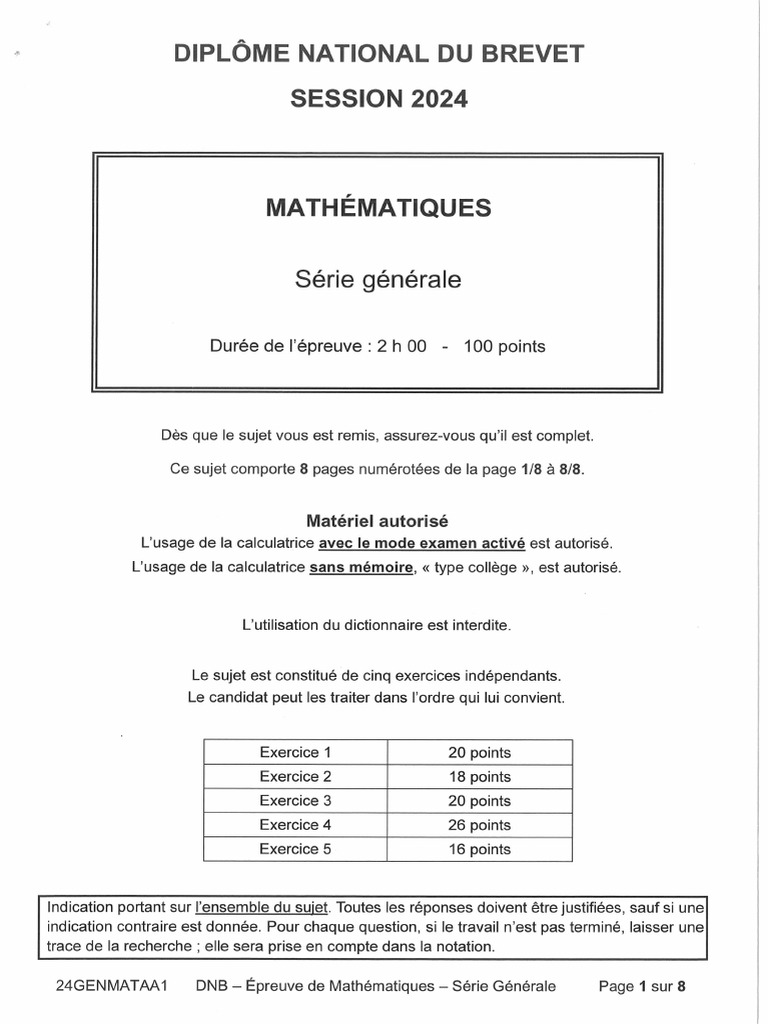 Asie 2024 Brevet | PDF