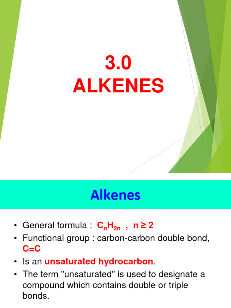Note Chapter 3 Alkenes | PDF | Alkene | Chemical Compounds