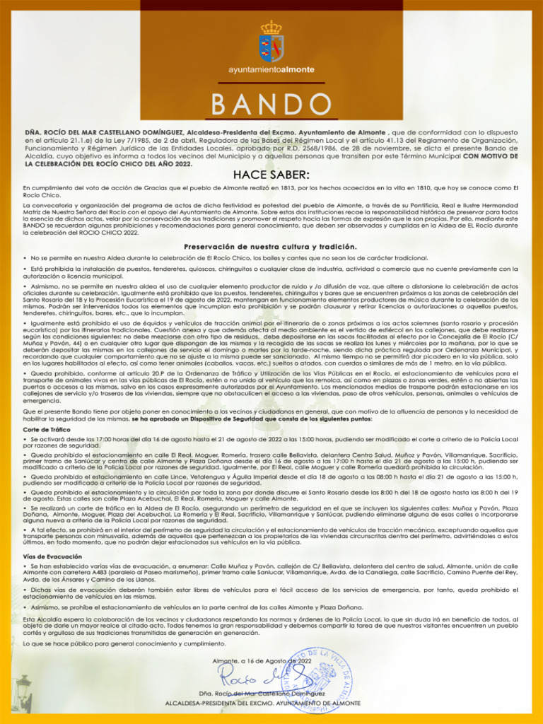 Bando ROCIO CHICO 2022 | PDF