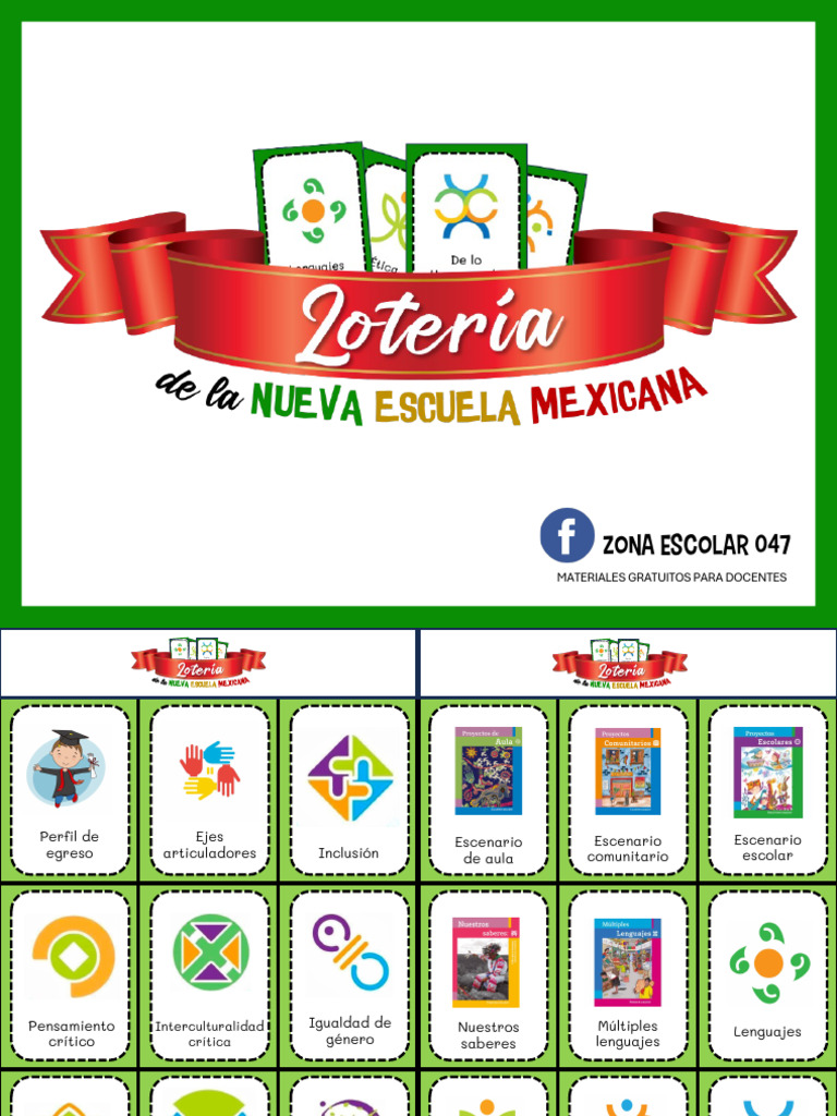 Lotería de la Nueva Escuela Mexicana | PDF | Educación de la primera ...