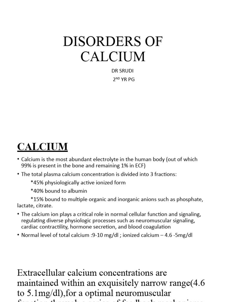 Disorders of Calcium | PDF | Vitamin D | Medical Specialties
