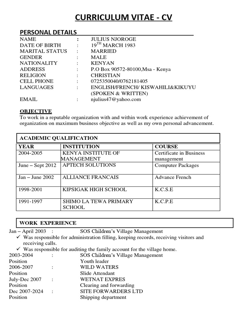 CURRICULUM VITAE-julius | PDF
