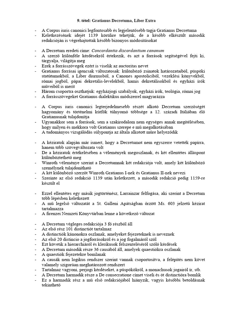 Tétel - Gratianus Decretuma, Liber Extra | PDF