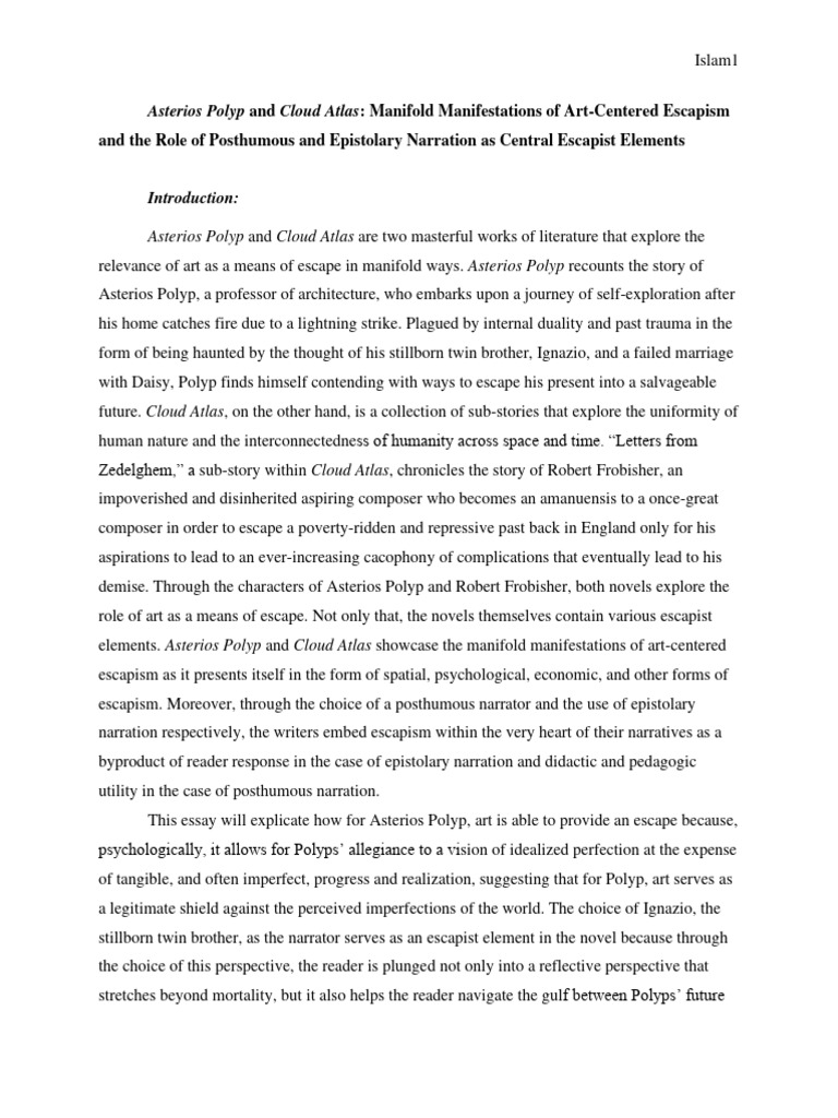 Asterios Polyp and Cloud Atlas: Manifold Manifestations of Art-Centered ...