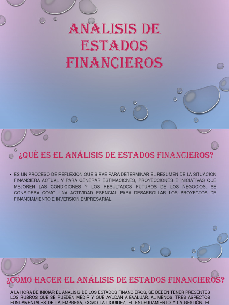 ANALISIS DE ESTADOS FINANCIEROS | PDF | Business | Estado financiero