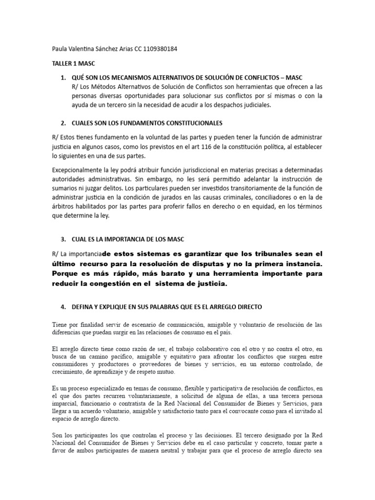 Taller 1 Masc | PDF | Arbitraje | Justicia