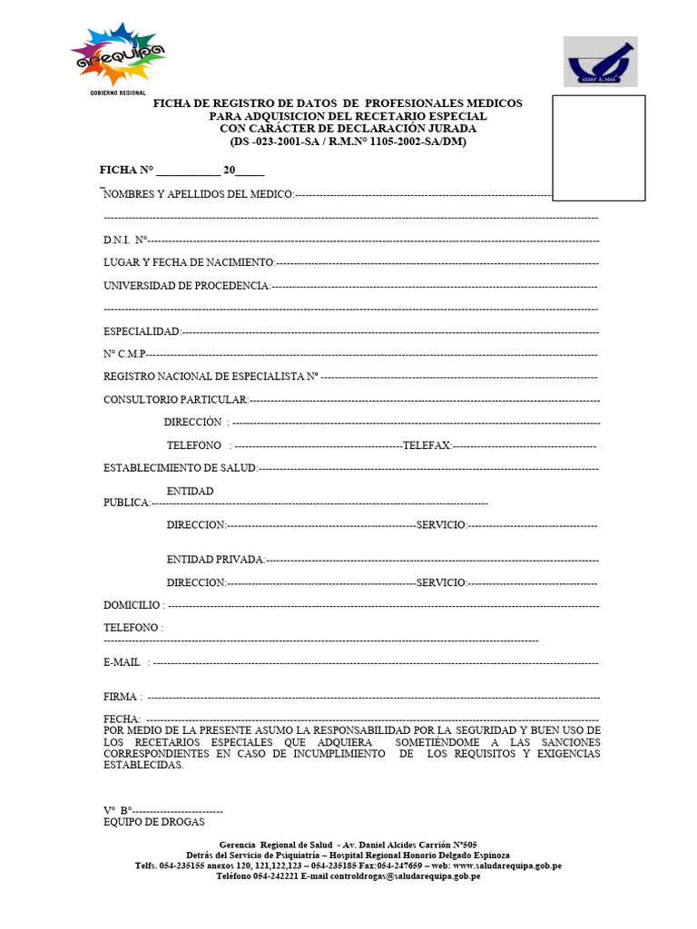 FIcha Medicos | PDF | Gobierno y personalidad