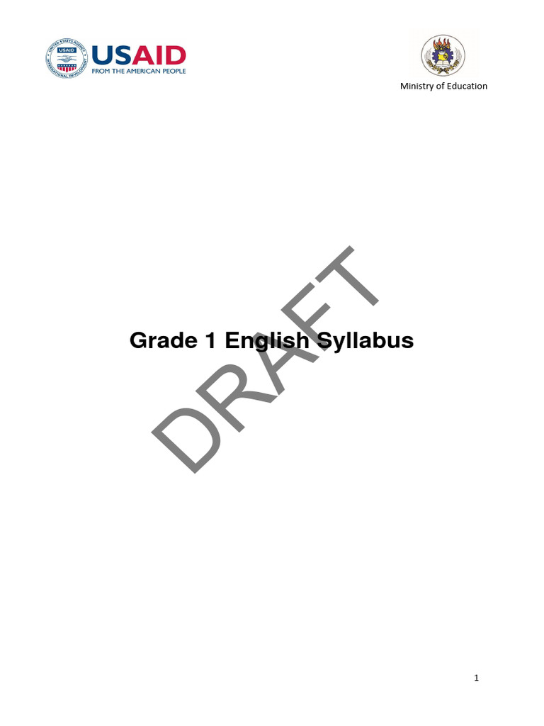 Grade 1 Syllabus American | PDF | Word | English Language