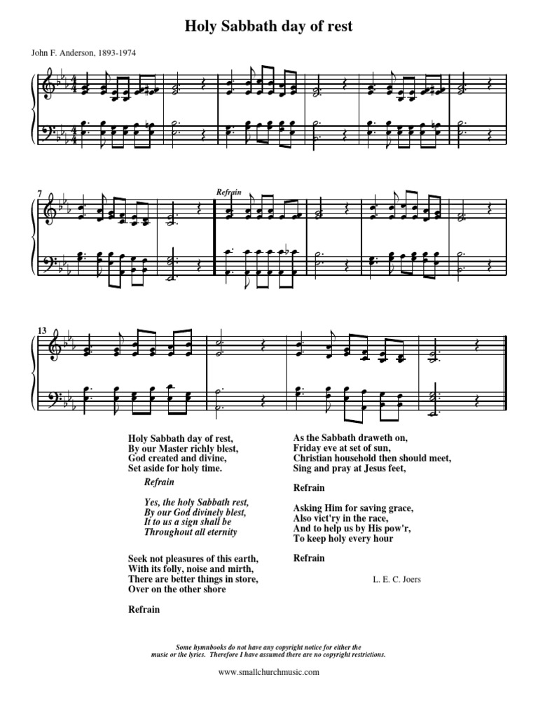 Holysabbathday Anderson Pdf Sabbath Christian Belief And Doctrine