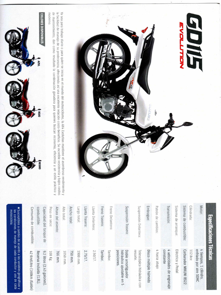 Catalogo Ax4 GD115 Evolution Caracteristicas | PDF