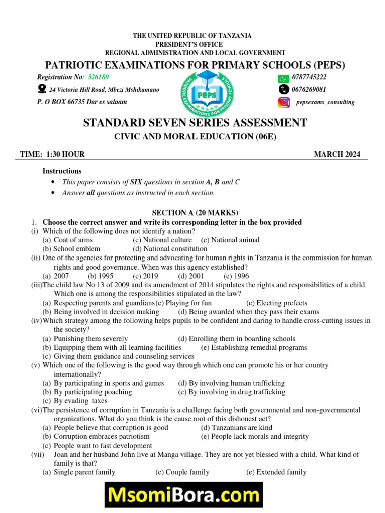 Peps Assessment STD 7 Mar 2024 | PDF | Atmosphere Of Earth