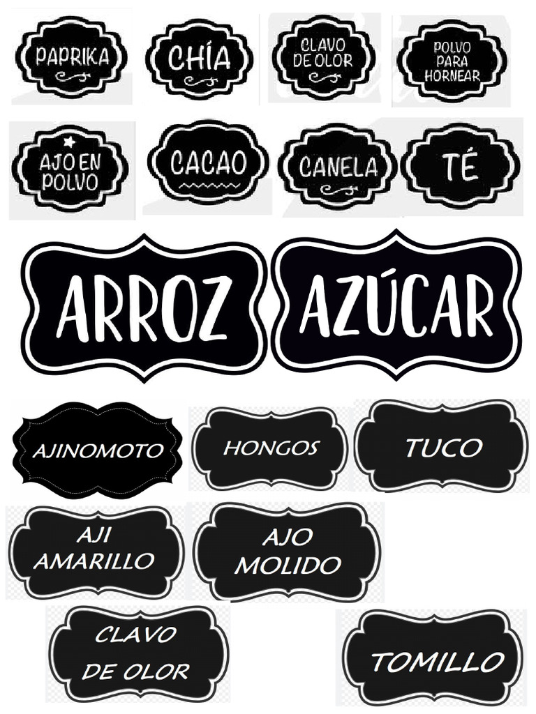 Etiquetas Cocina Patty | PDF