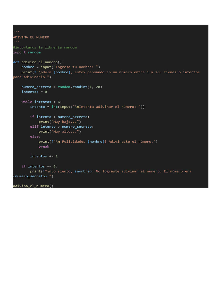 Adivina El Numero | PDF