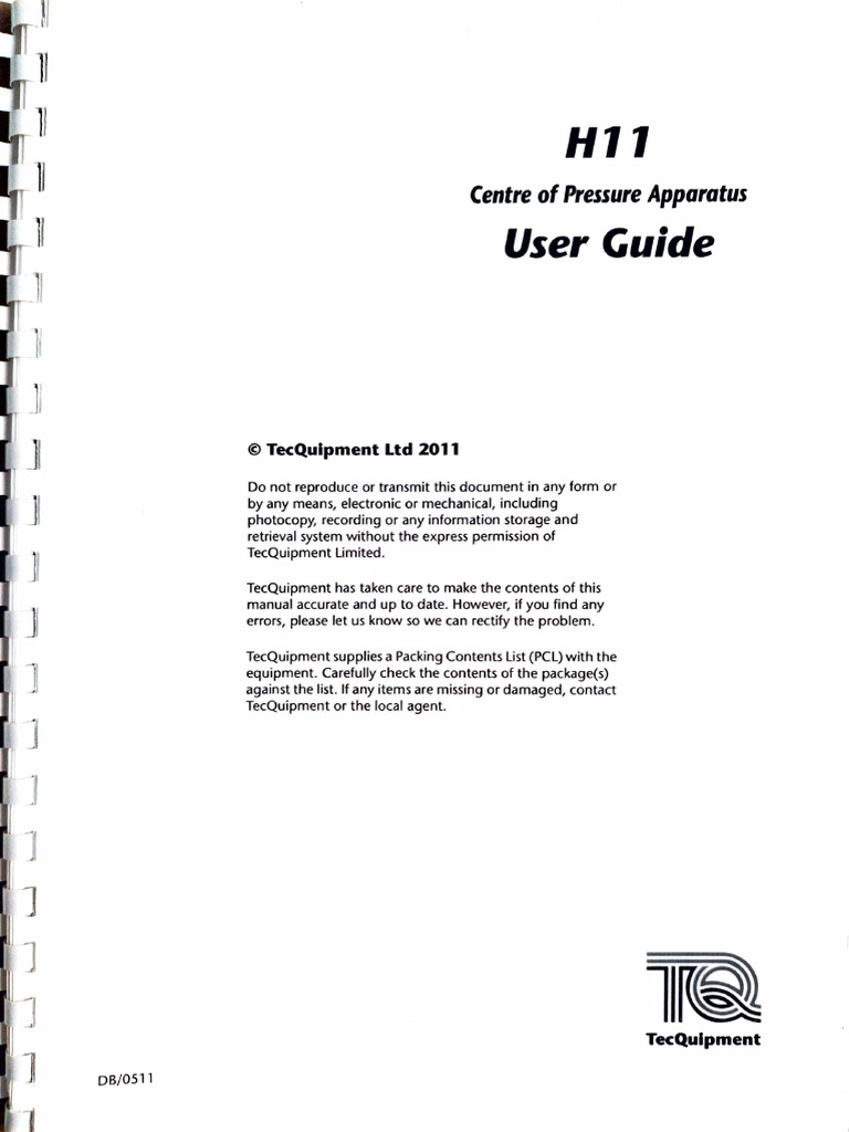 H11 Centre of Pressure Apparatus[1] (1) | Download Free PDF | Pressure | Force
