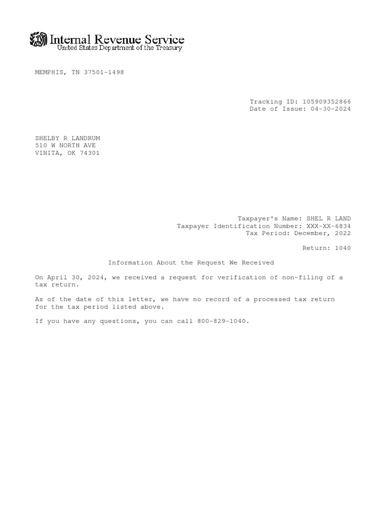 Verification of Non-Filing Request | PDF