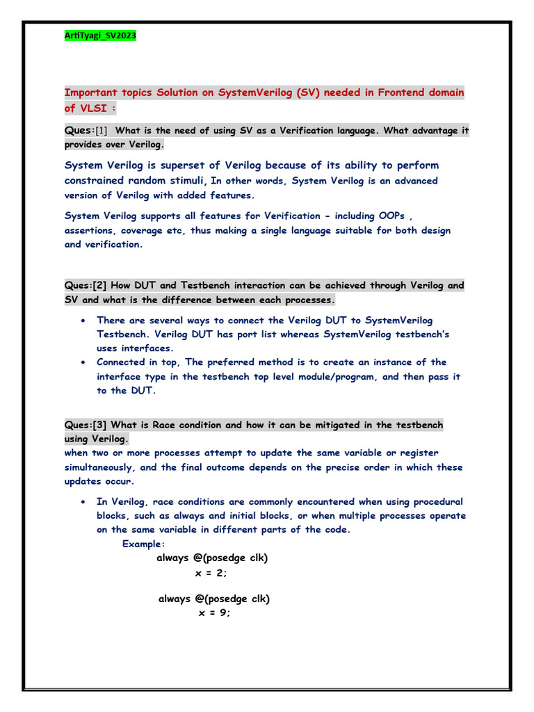 SV_UVM_Q_A_1718219616 | Download Free PDF | Class (Computer Programming) | Scope (Computer Science)