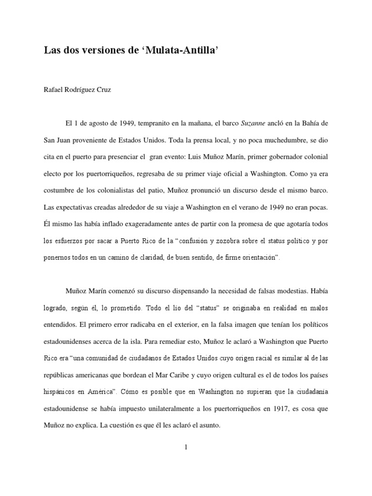 Análisis de 'Mulata-Antilla' 1949 | PDF | Puerto Rico | Antillas