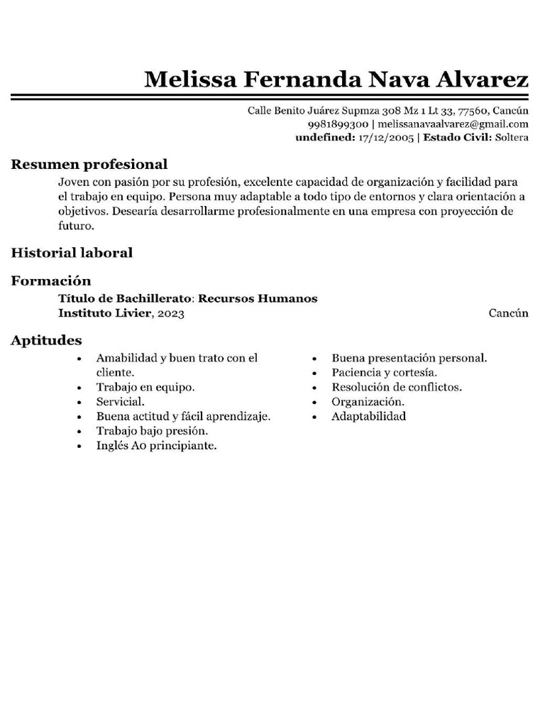 CV Melissa Nava Alvarez | PDF