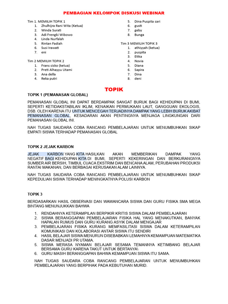 Lembar Kerja PJBL FIX | PDF