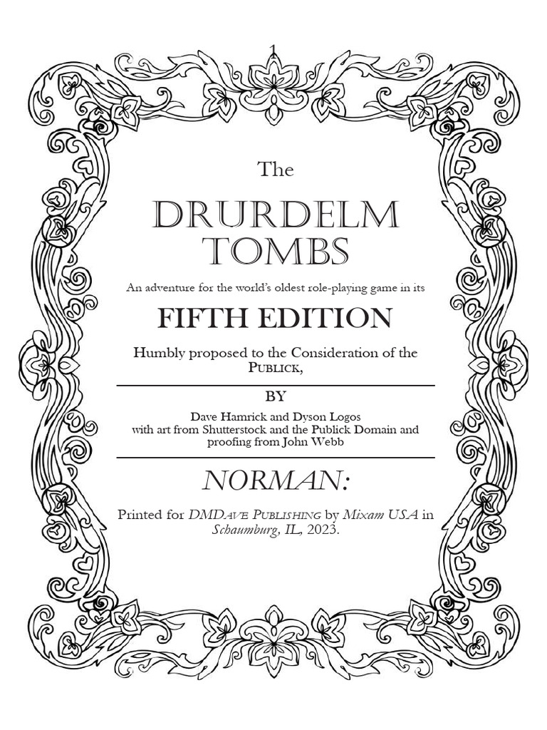 DMDave - The Drurdelm Tombs (5th Level) v1.0 | PDF