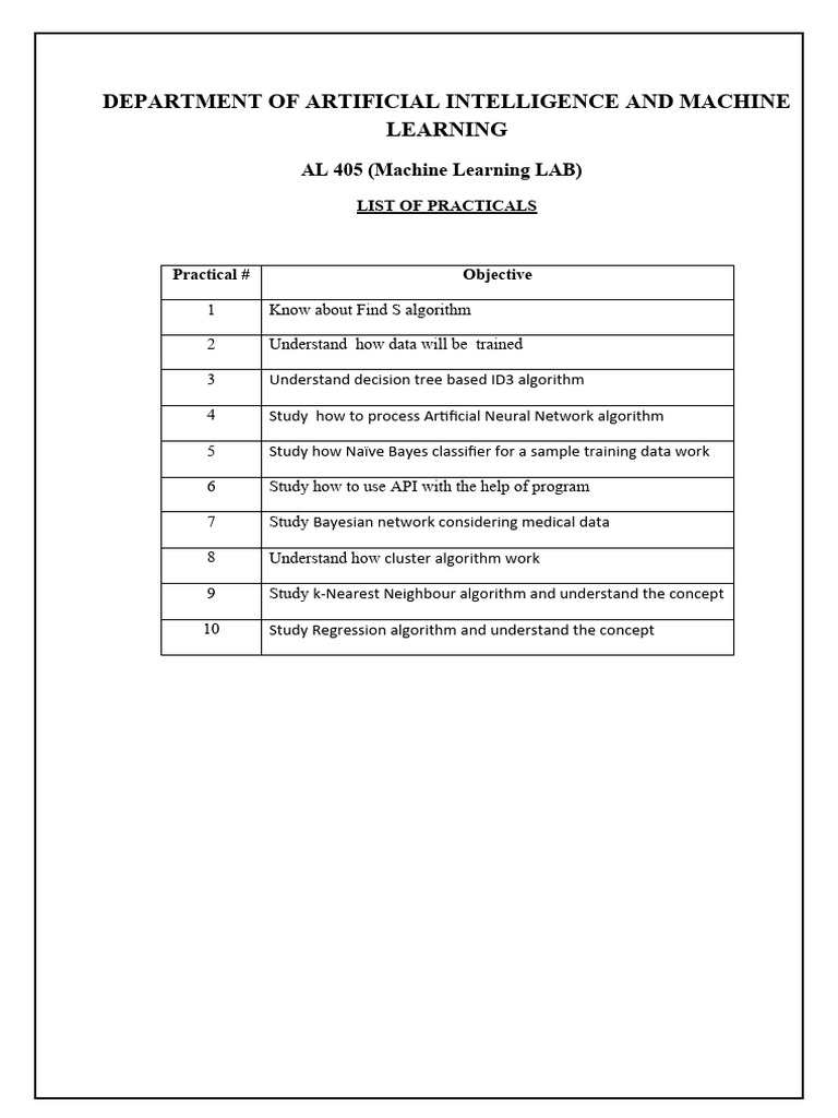 Lab Manual ML | PDF | Machine Learning | Applied Mathematics